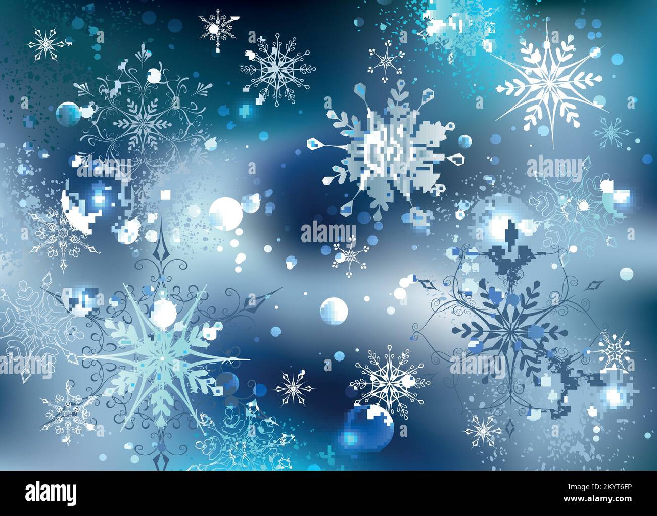 Cold, shiny, rough, snowy background with white and blue patterned ...
