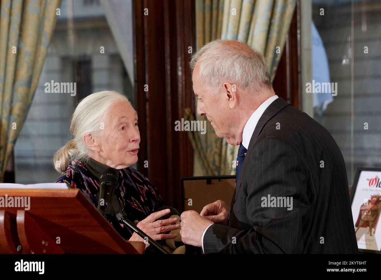 Jane Goodall and Gyles Brandreth at The Oldie of the Year Awards 2022 ...
