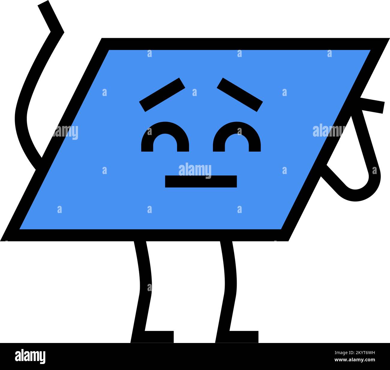 parallelogram geometric shape character color icon vector illustration ...