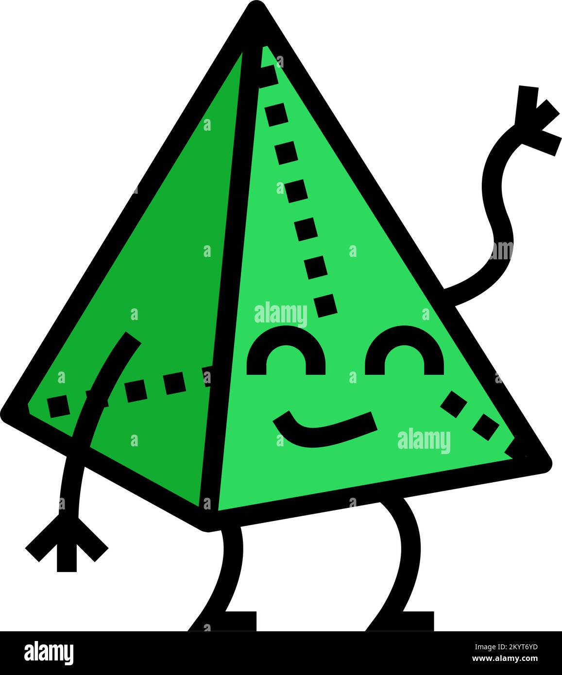 pyramid geometric shape character color icon vector illustration Stock ...