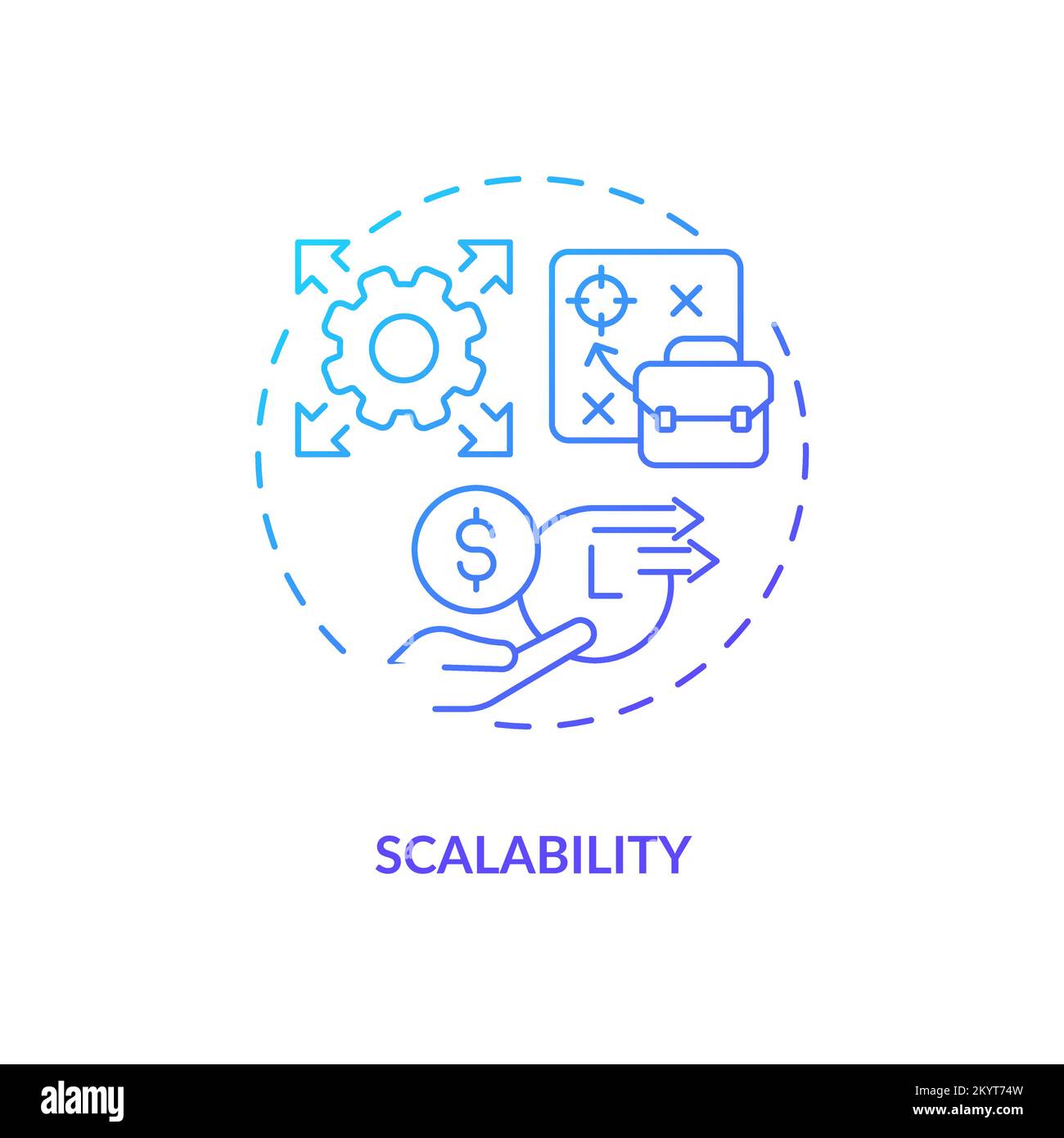 Scalability Blue Gradient Concept Icon Stock Vector Image And Art Alamy