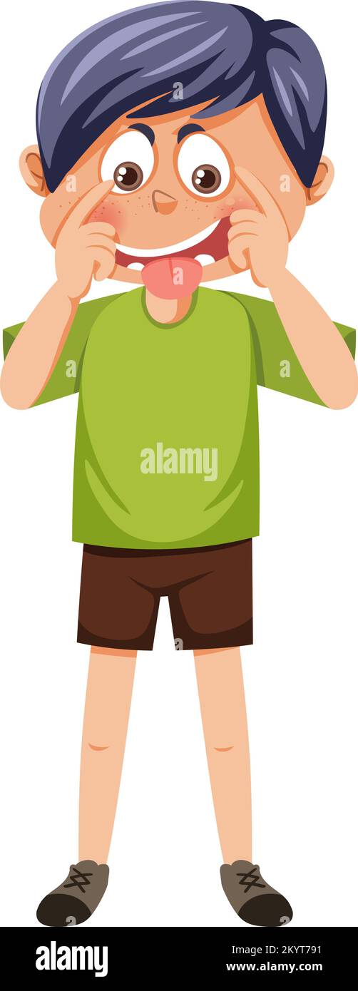 A boy making cheeky face illustration Stock Vector Image & Art - Alamy
