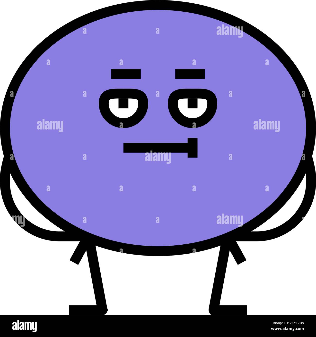 oval geometric shape character color icon vector illustration Stock ...