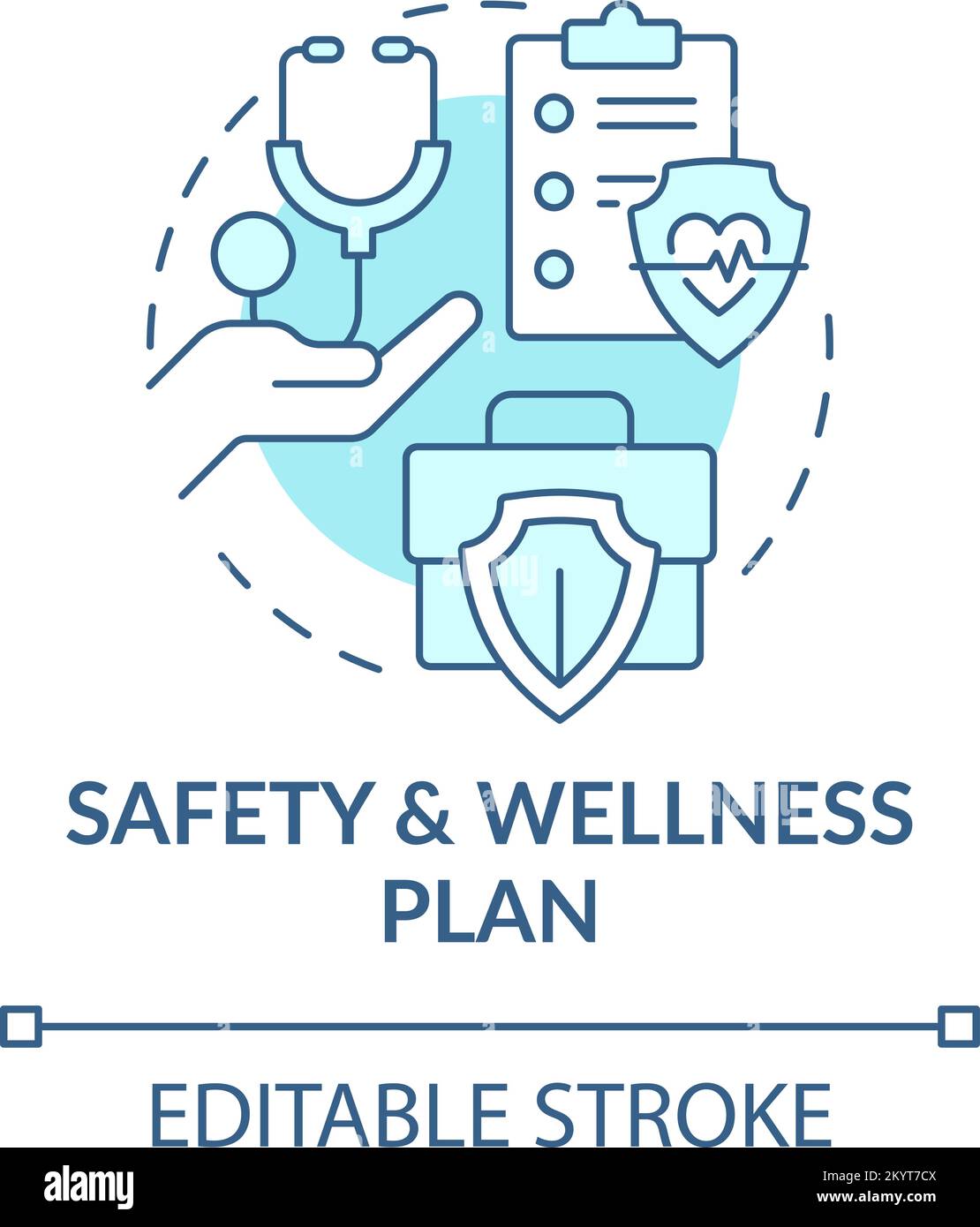 Safety and wellness plan turquoise concept icon Stock Vector Image & Art - Alamy