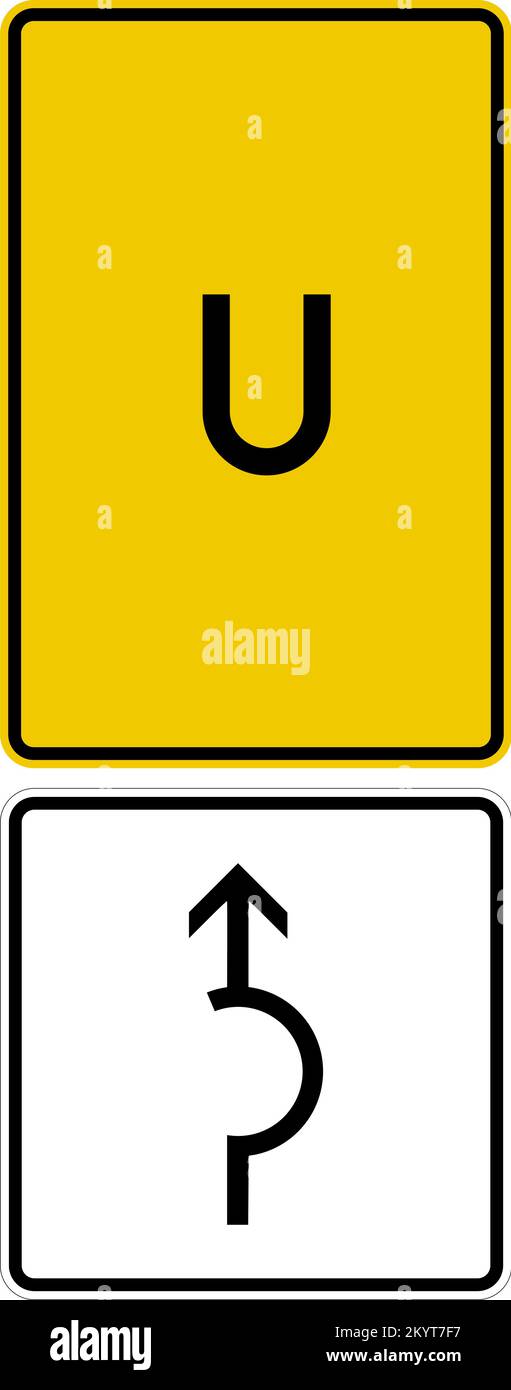 Detour information sign on the roads other than Autobahn. Indicates the ...
