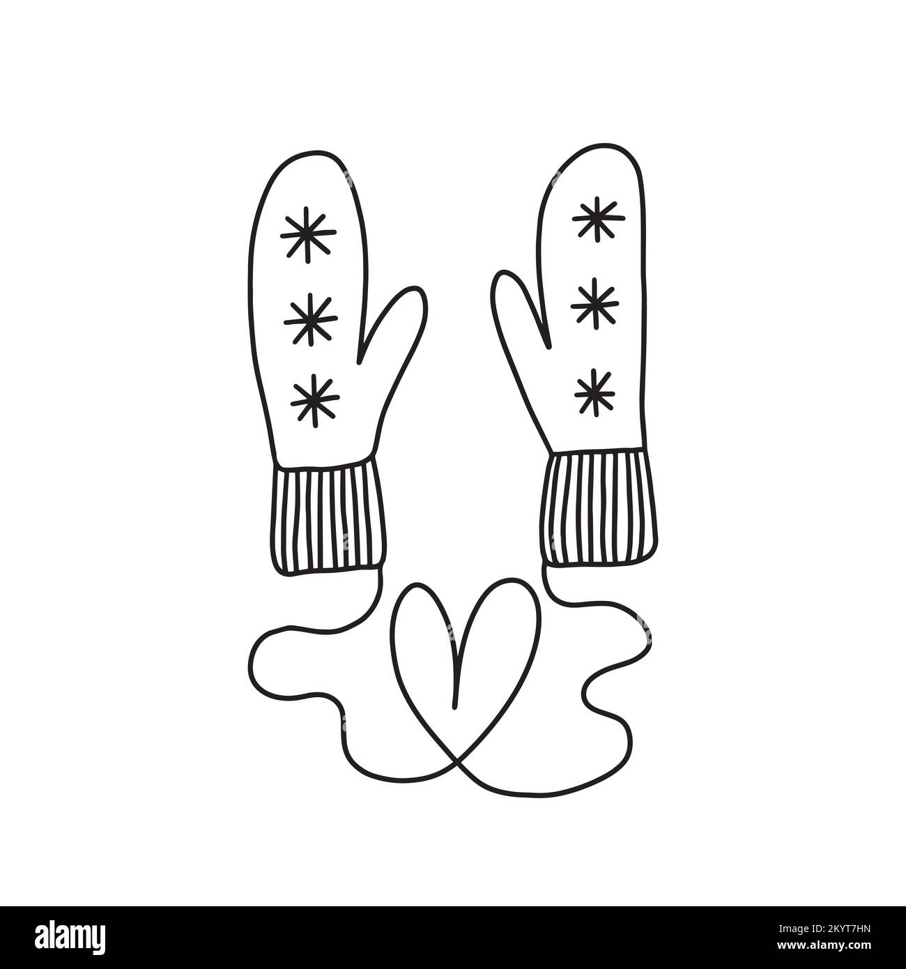 Hand drawn doodle mittens vector Stock Vector Image & Art - Alamy