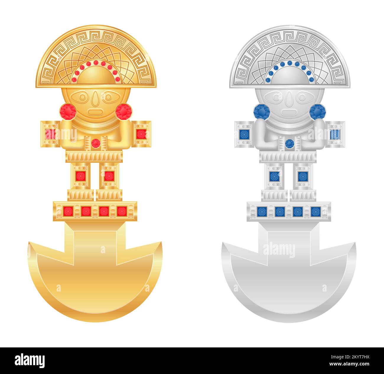 mayan ancient amulet talisman vector illustration isolated on white ...