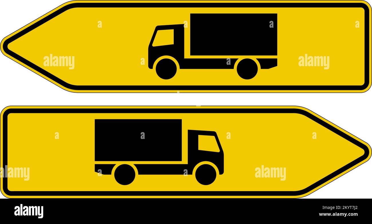 Route direction for mentioned vehicles class (here over 3.5t). , Detour ...