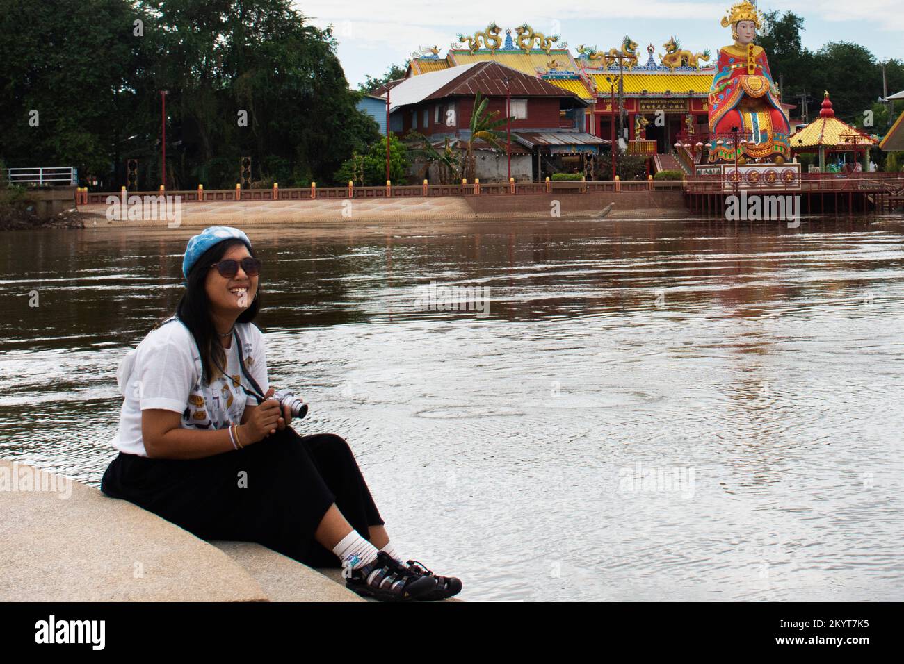 Travelers thai women people travel visit Pa San or Pasan bridge and ...