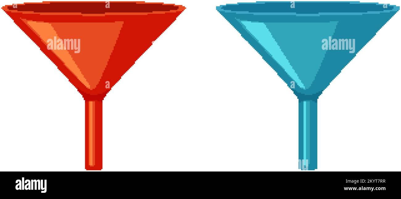 Red and blue funnel illustration Stock Vector Image & Art - Alamy