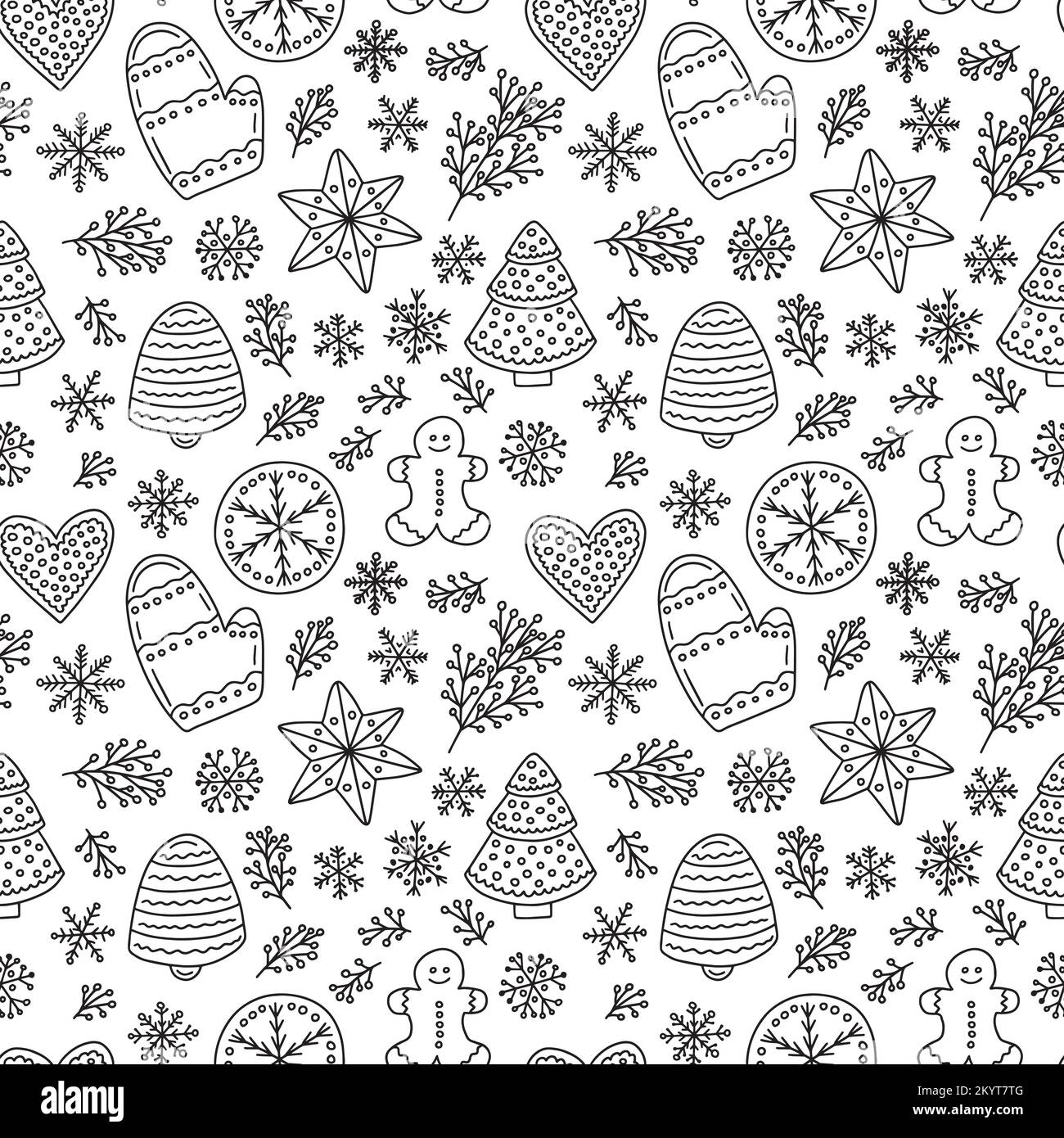 Seamless pattern christmas sweet Black and White Stock Photos & Images ...