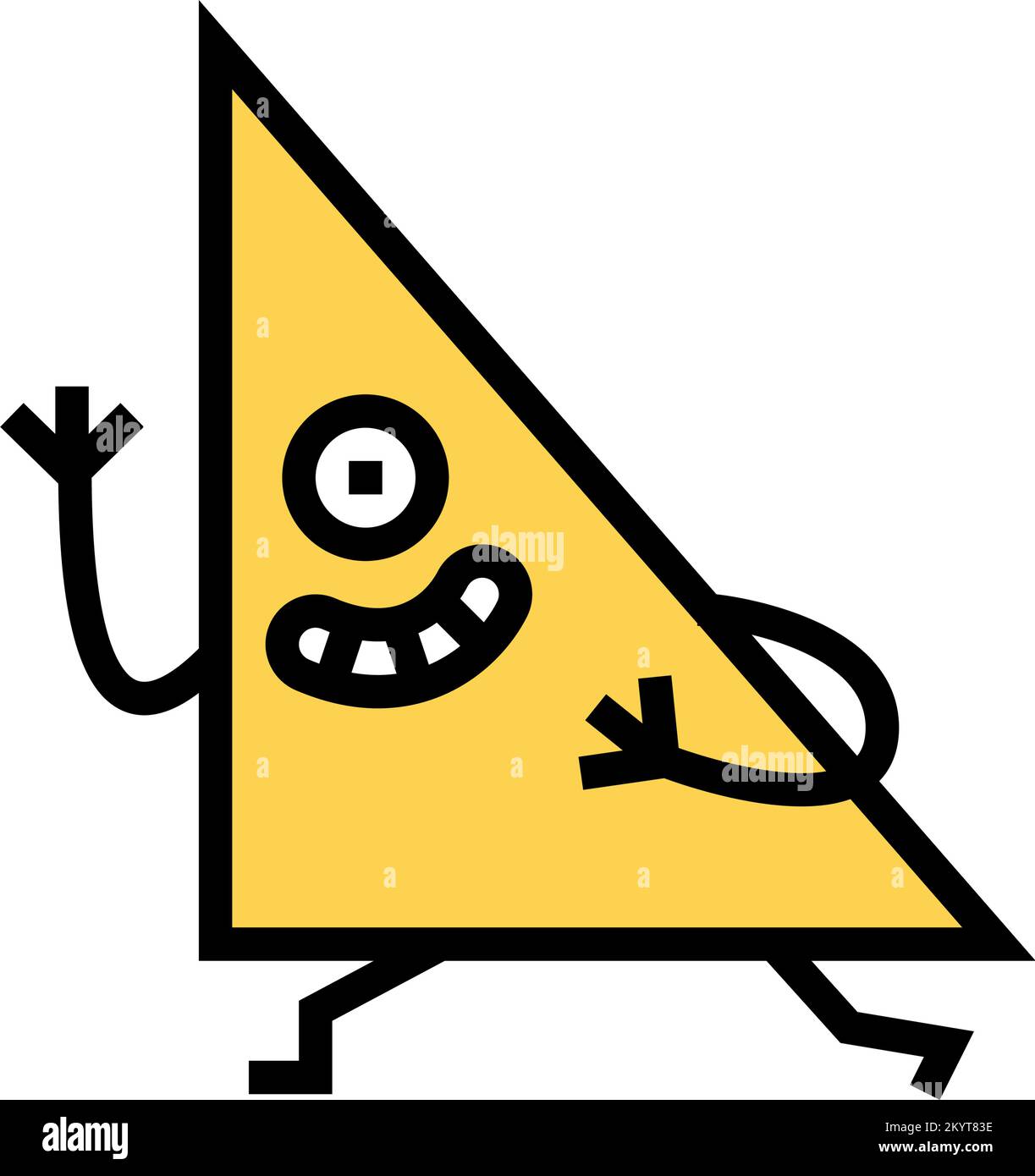 triangle geometric shape character color icon vector illustration Stock ...