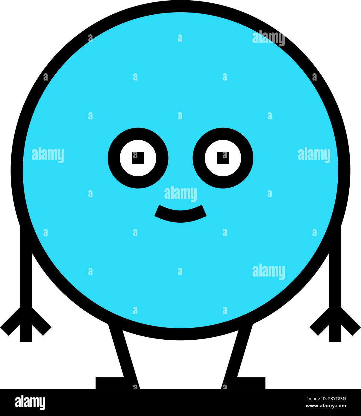 circle geometric shape character color icon vector illustration Stock ...