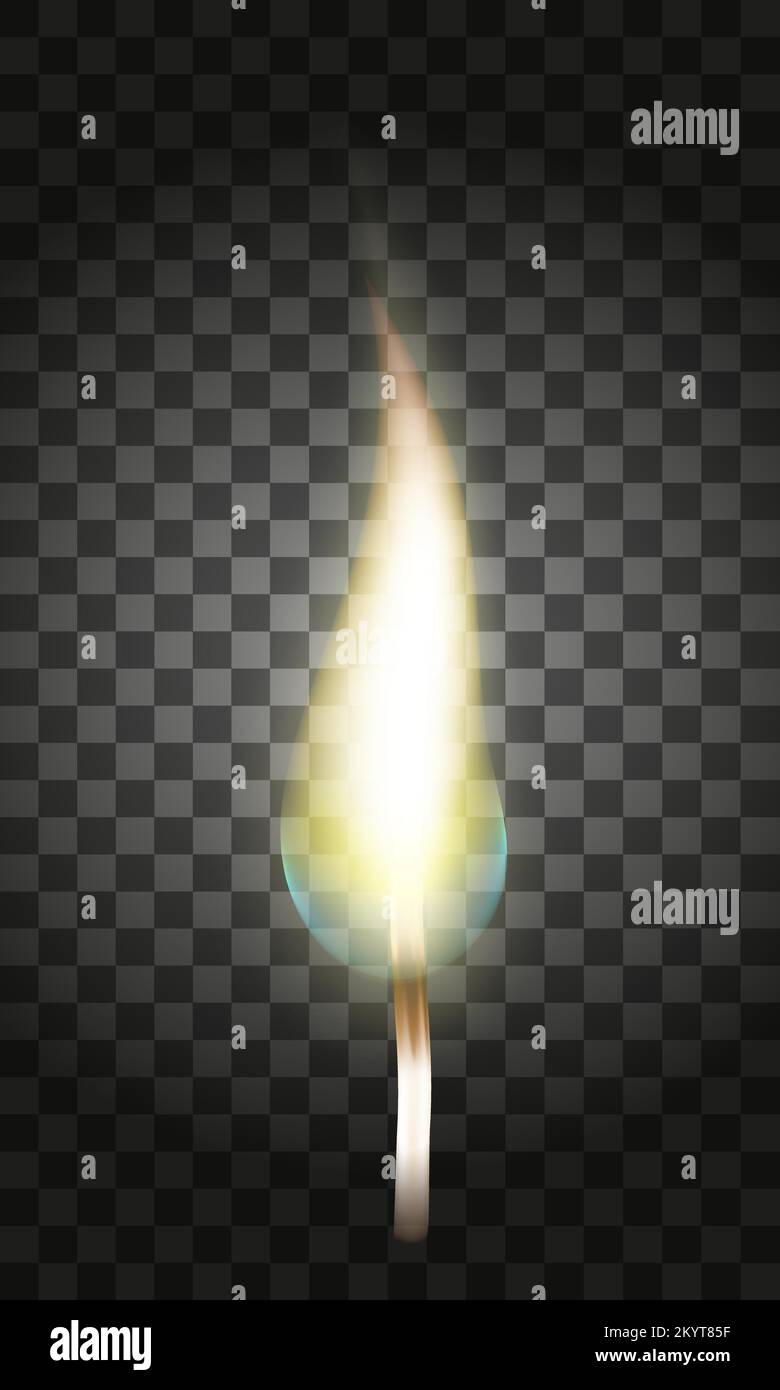 burning wick for wax candle vector illustration isolated on transparent ...