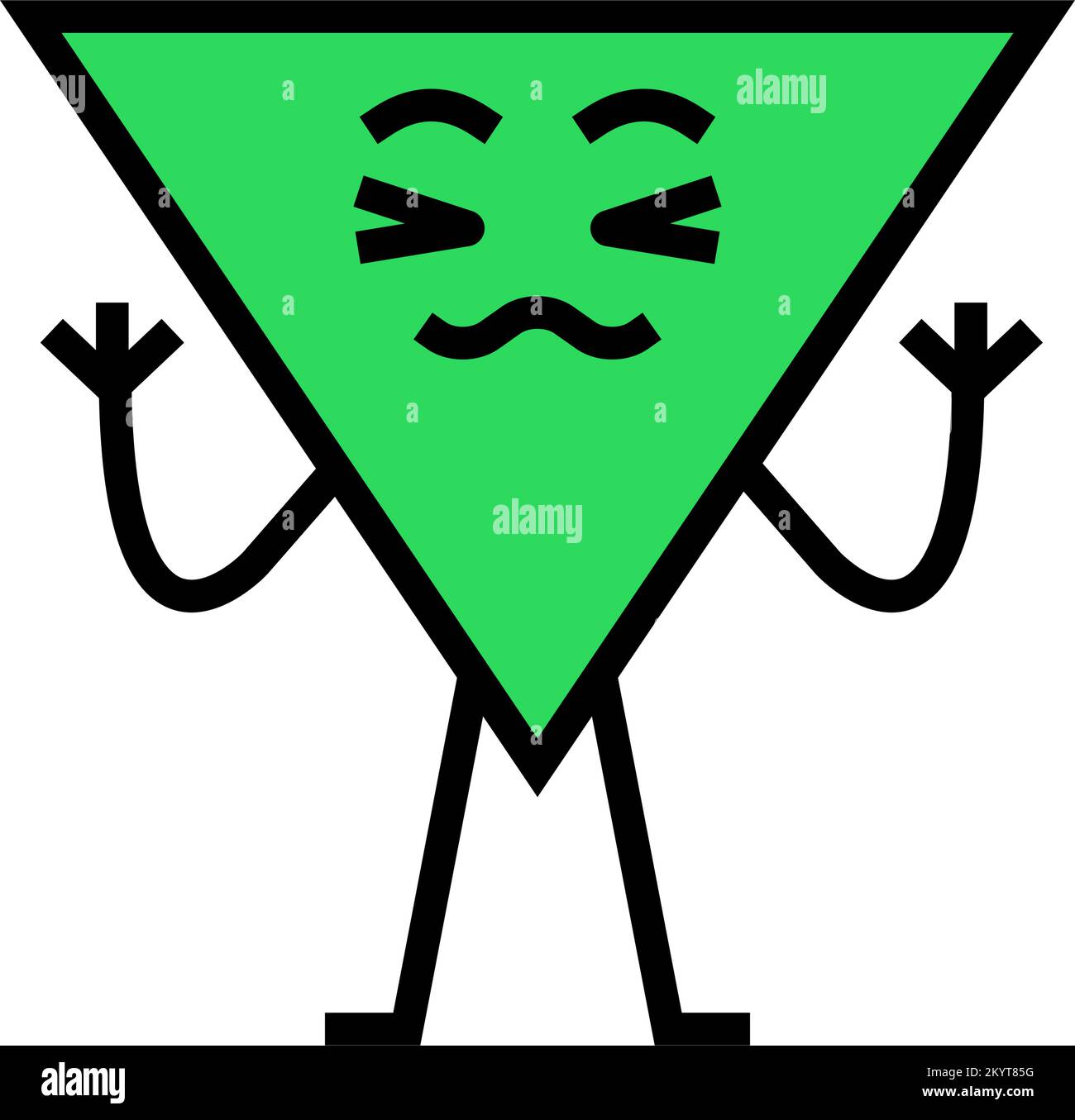 triangle geometric character color icon vector illustration Stock ...