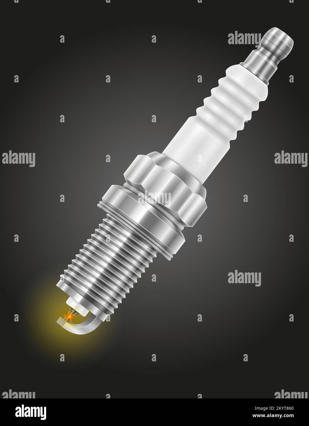 automotive spark plug vector illustration isolated on black background ...