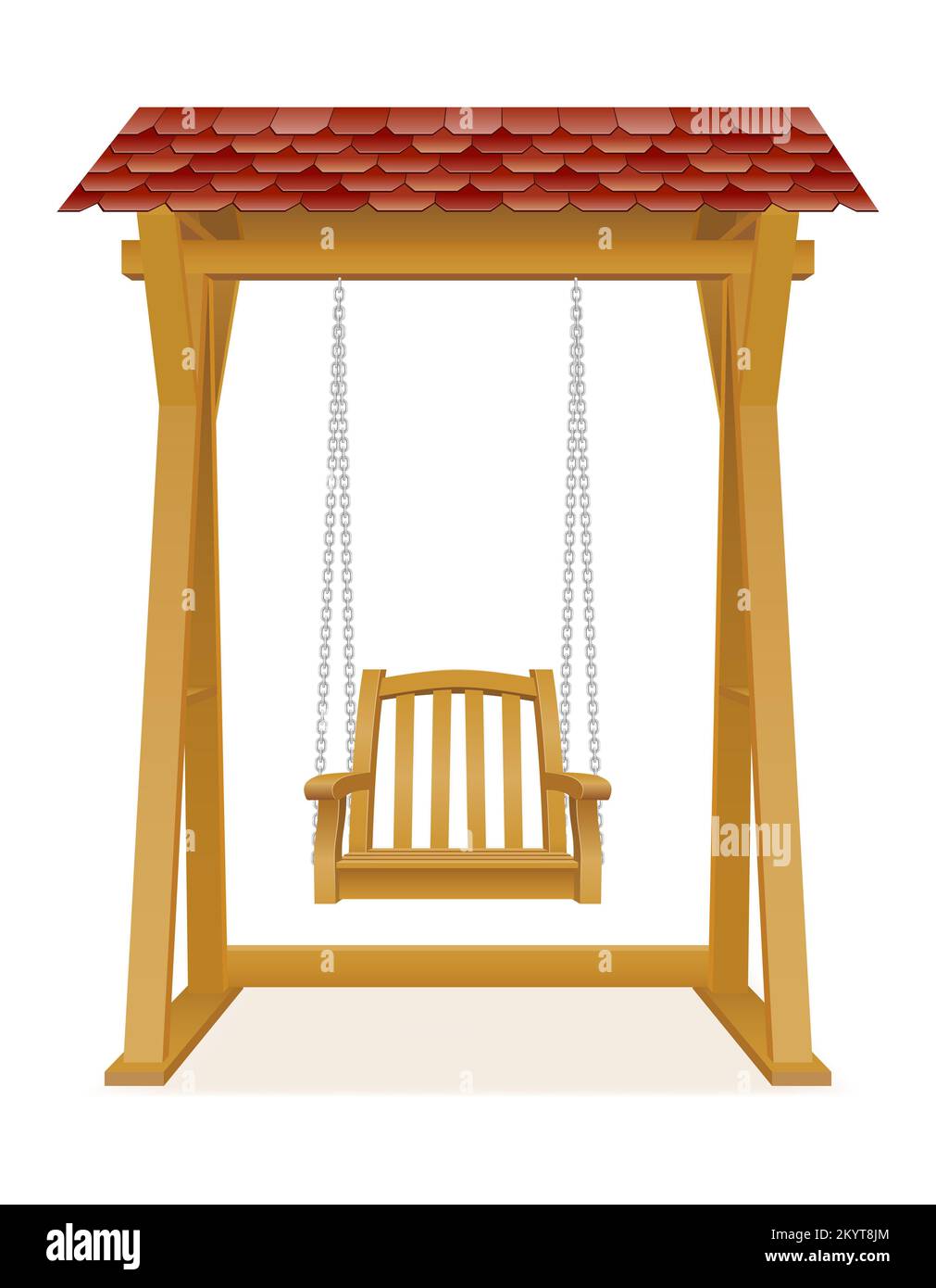 garden wooden swing vector illustration isolated on white background ...