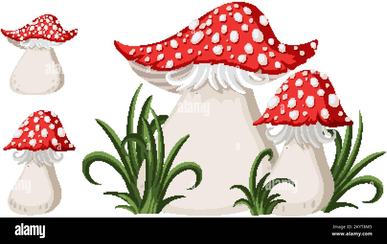 Set of cartoon mushroom illustration Stock Vector Image & Art - Alamy
