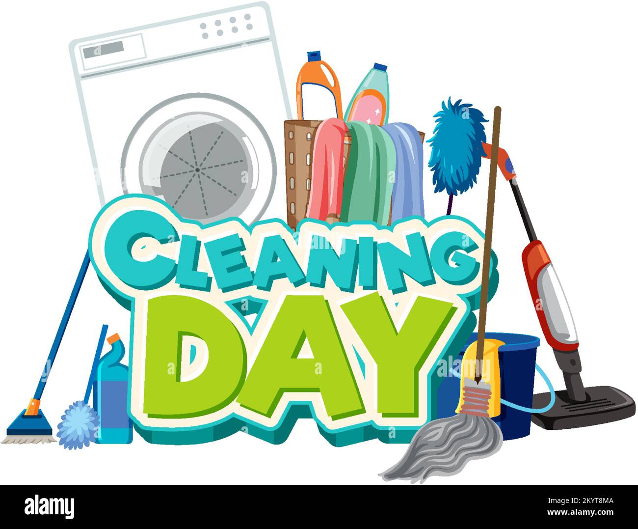 Cleaning day text banner illustration Stock Vector Image & Art - Alamy