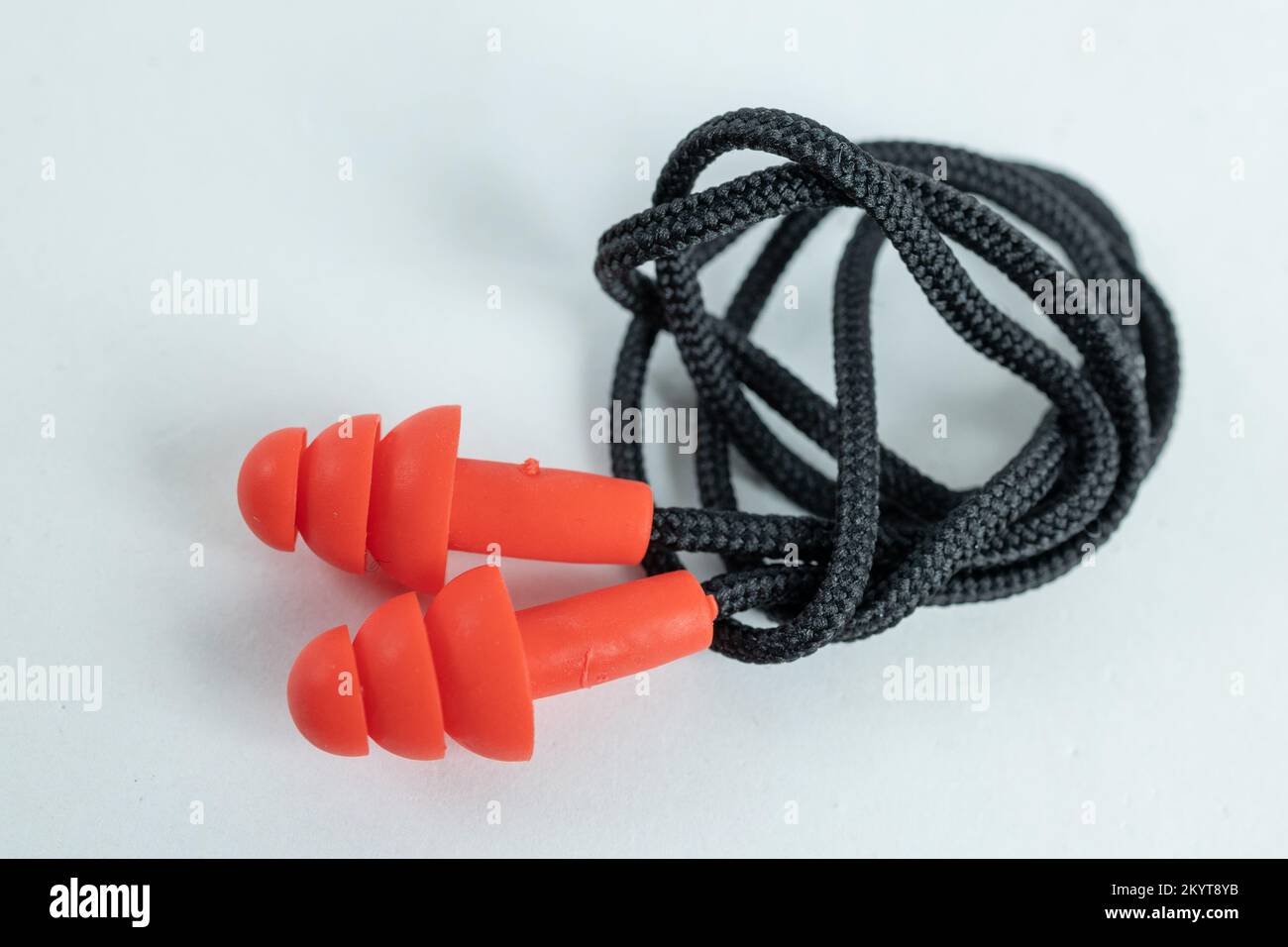 Silicone ear plugs for human ears on white background Stock Photo - Alamy