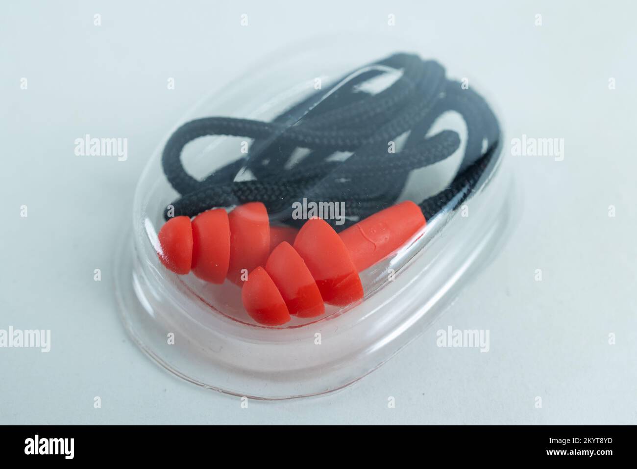 Silicone ear plugs for human ears on white background Stock Photo - Alamy