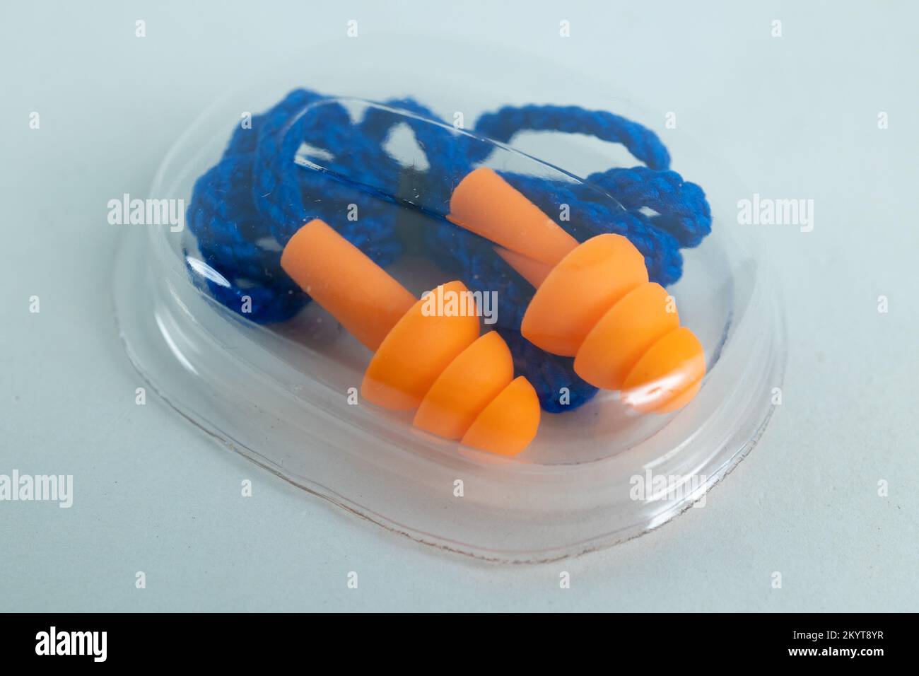 Silicone ear plugs for human ears on white background Stock Photo - Alamy