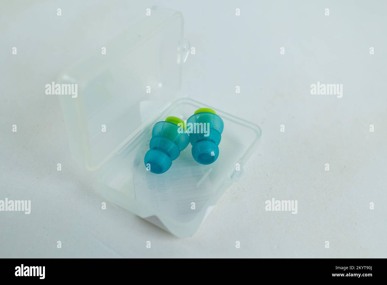 Silicone ear plugs for human ears on white background Stock Photo - Alamy
