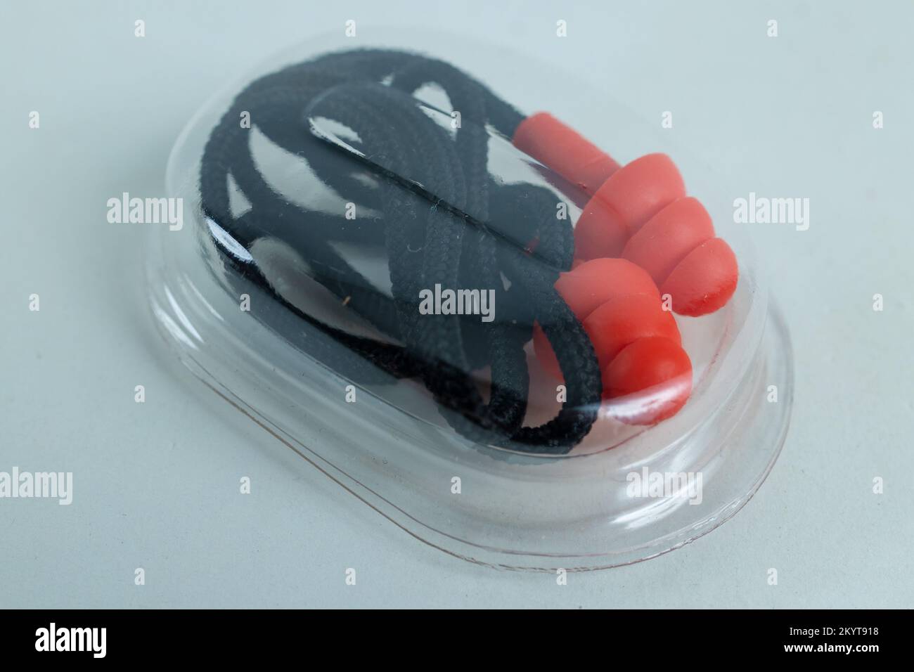 Silicone ear plugs for human ears on white background Stock Photo - Alamy