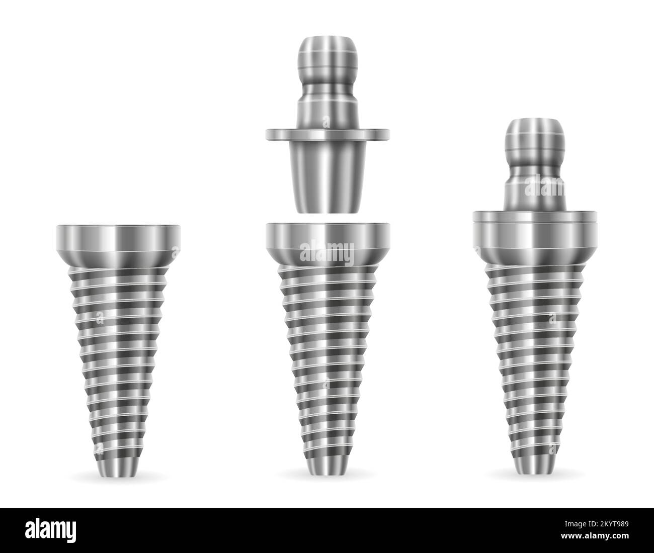 metal human tooth implant vector illustration isolated on white ...