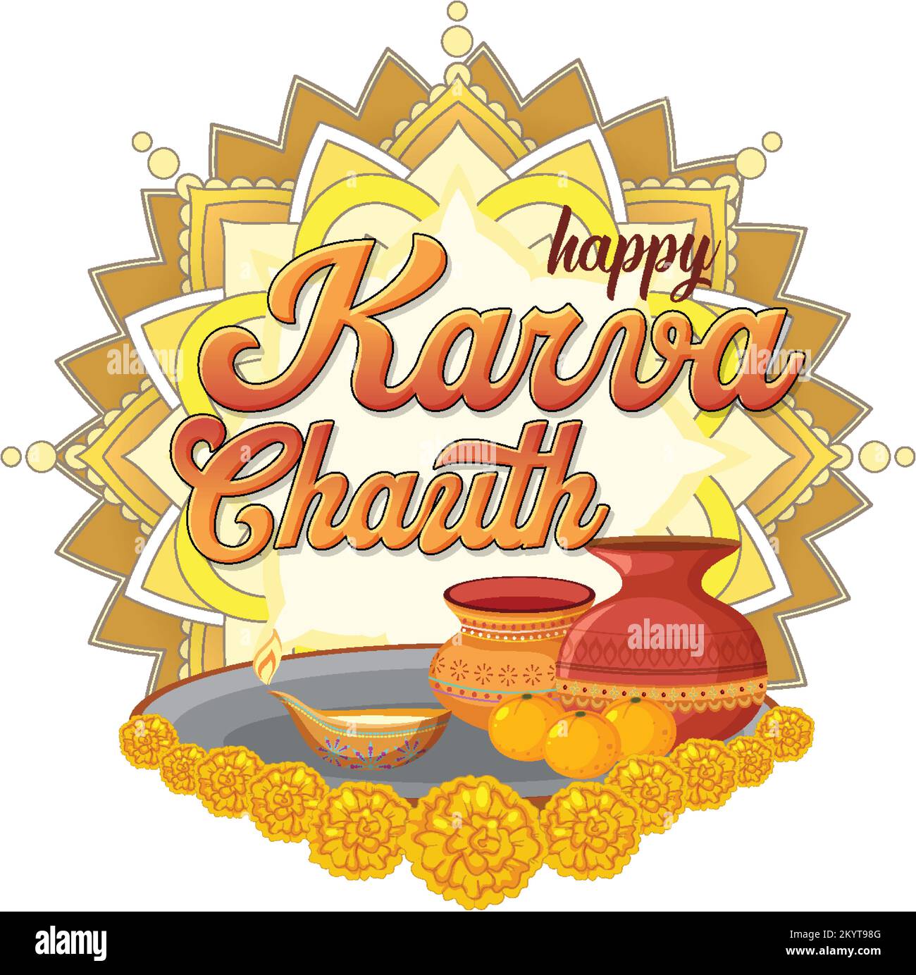 Happy Karva Chauth Day Banner Design illustration Stock Vector Image ...