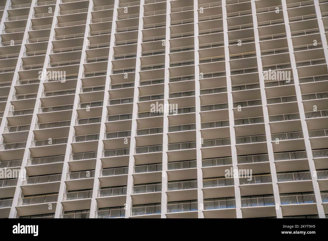 Towering modern building with balconies on each floor in San Antonio ...