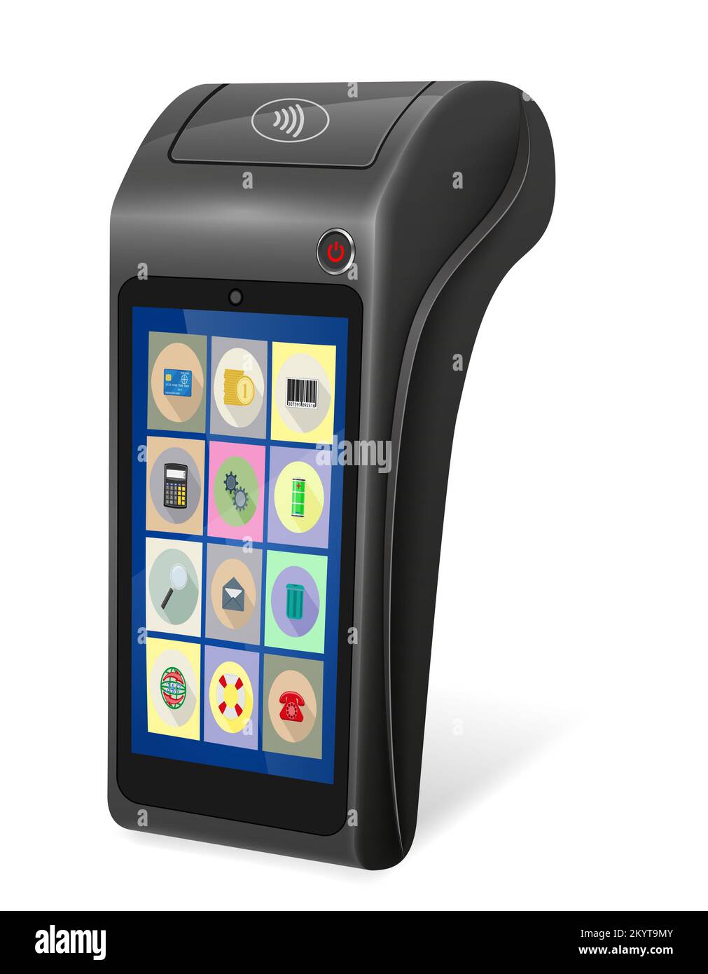 pos terminal for contactless payment for products and services vector ...