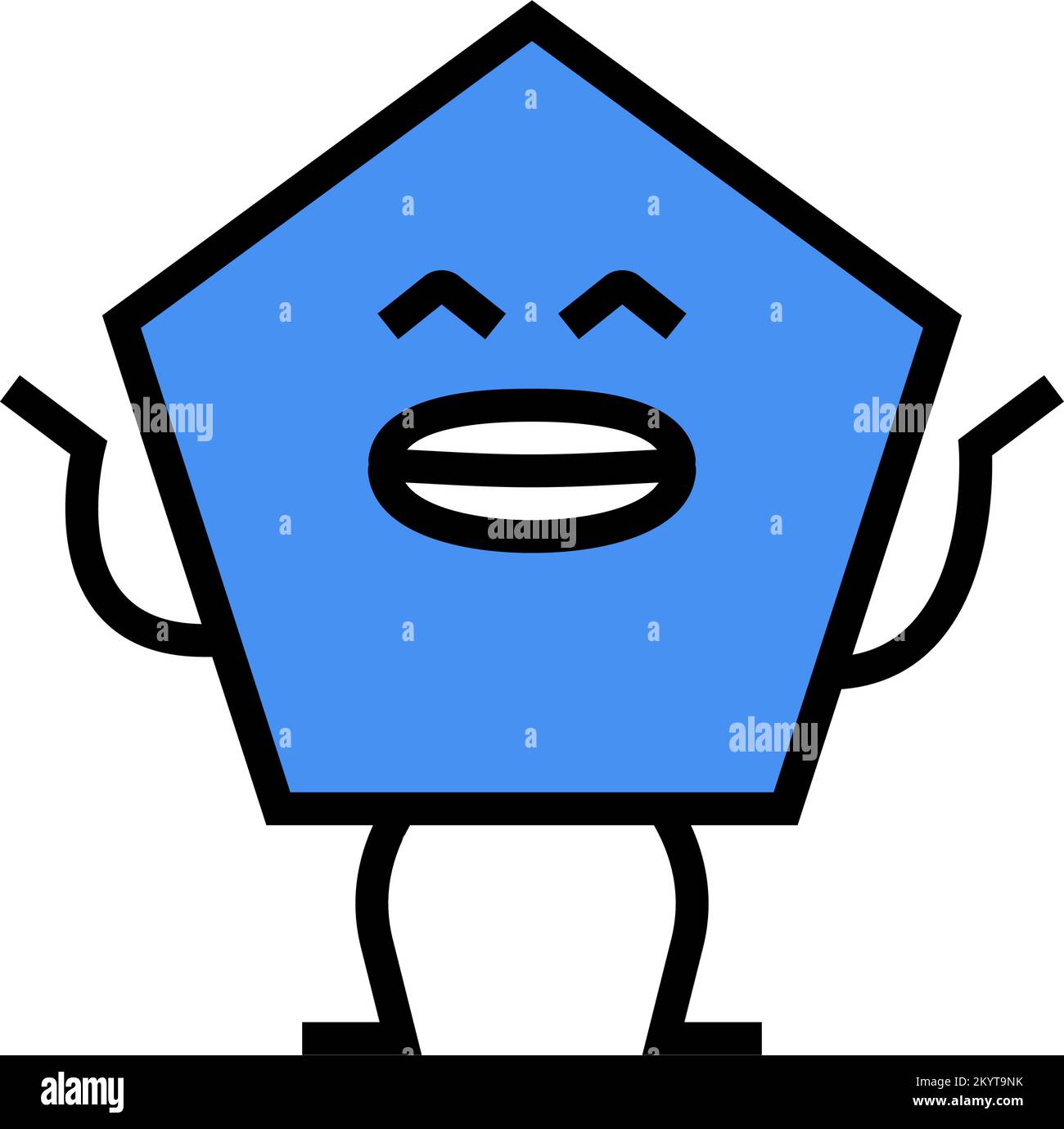 pentagon geometric shape character color icon vector illustration Stock ... pentagon geometric shape character color icon vector illustration Stock ...
