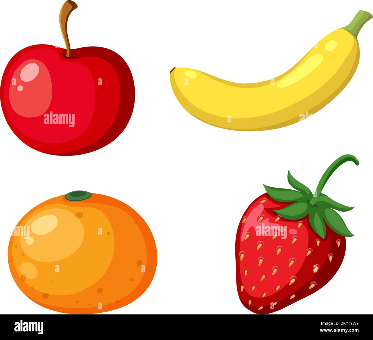 Group of fruits isolated illustration Stock Vector Image & Art - Alamy