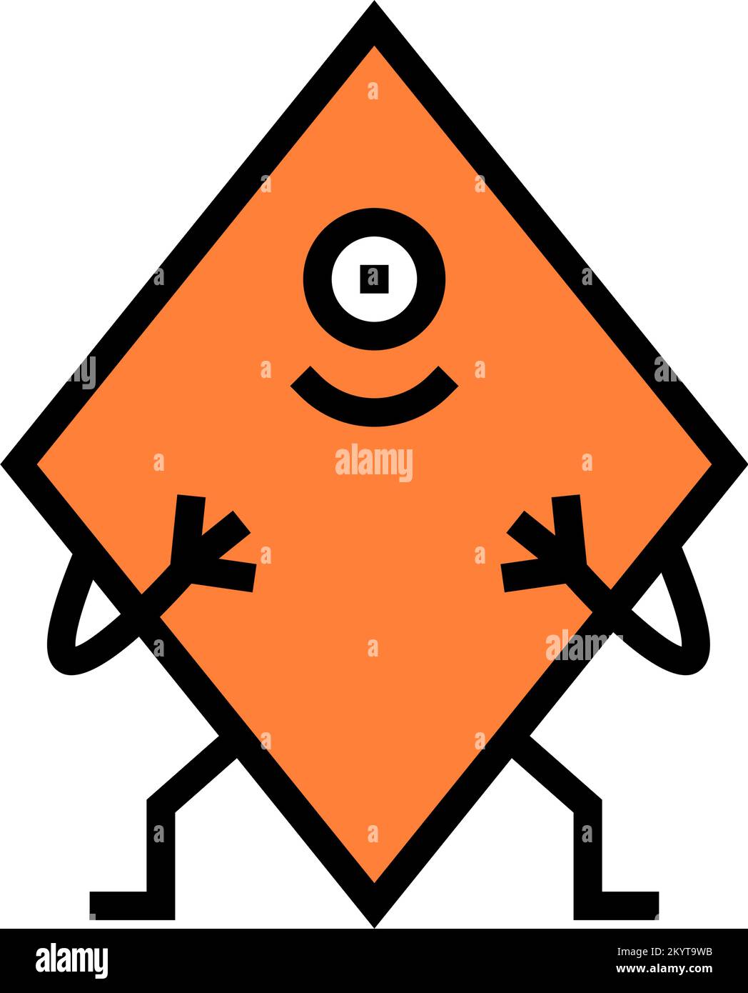 rhombus geometric shape character color icon vector illustration Stock ...