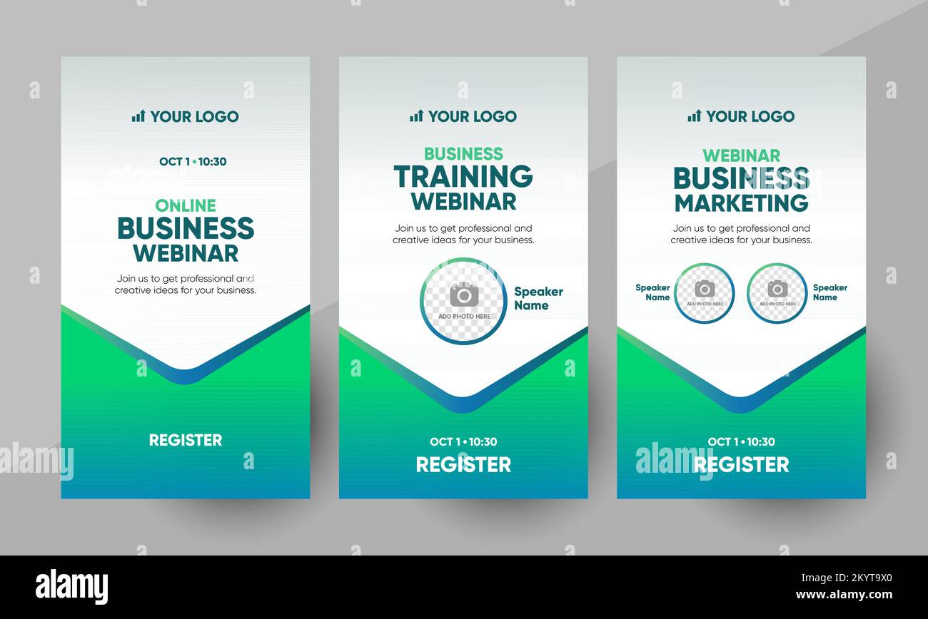 Business online webinar social media story template. Background and ...