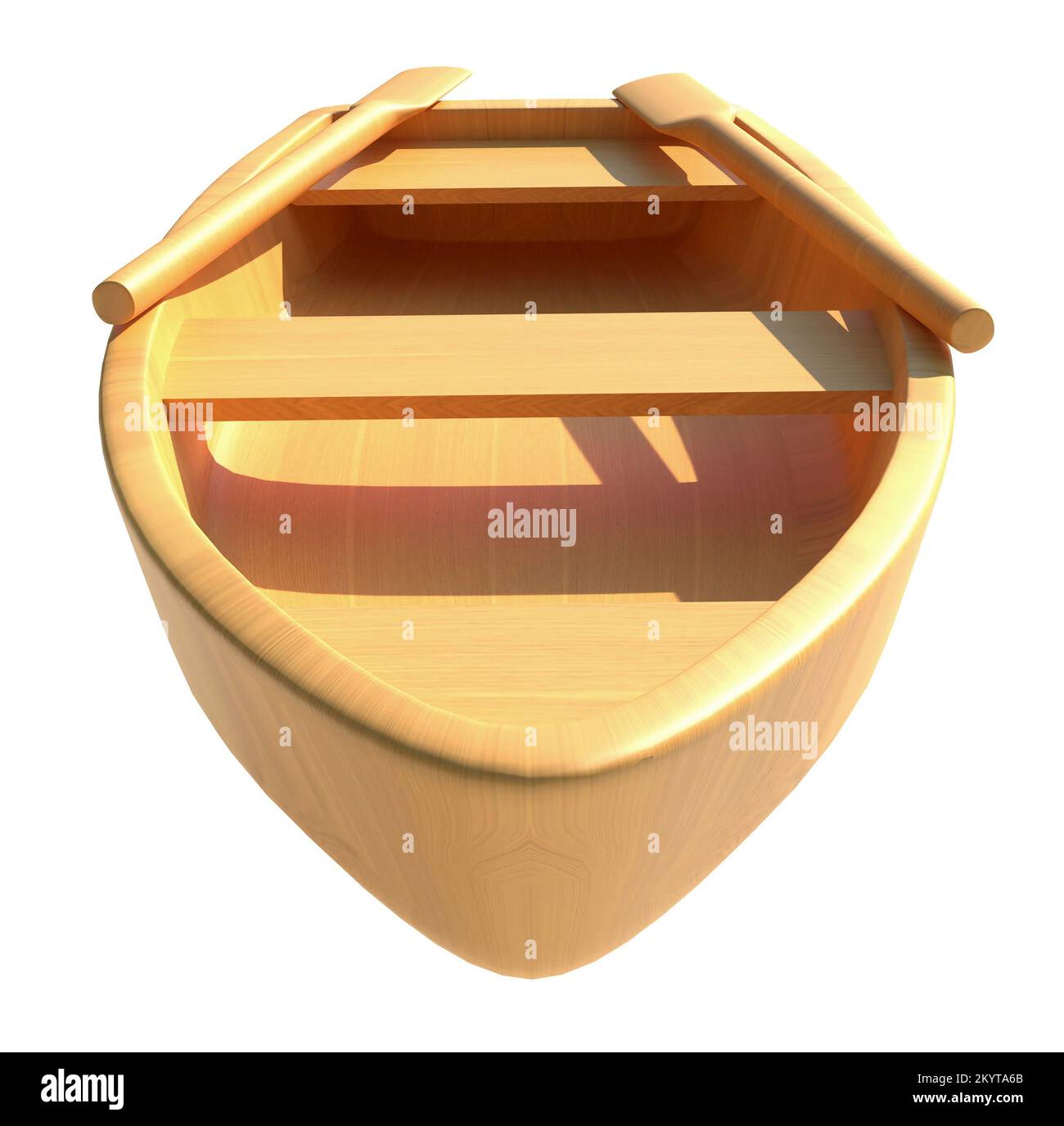 wooden boat 3d render illustration isolated on white background Stock ...