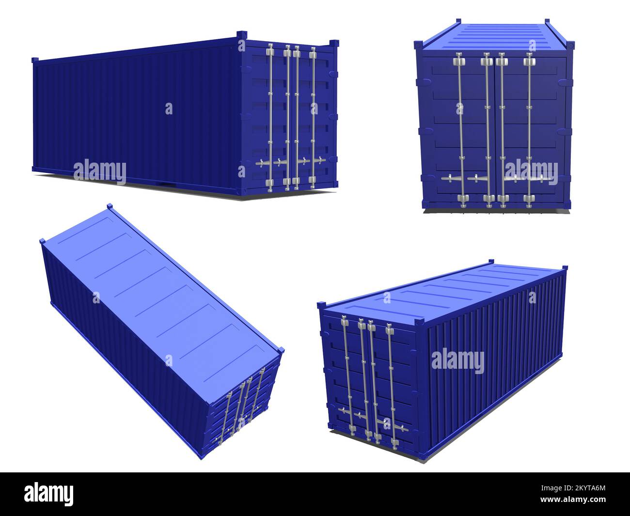 cargo container for the transport of goods 3d render illustration isolated on white background ...