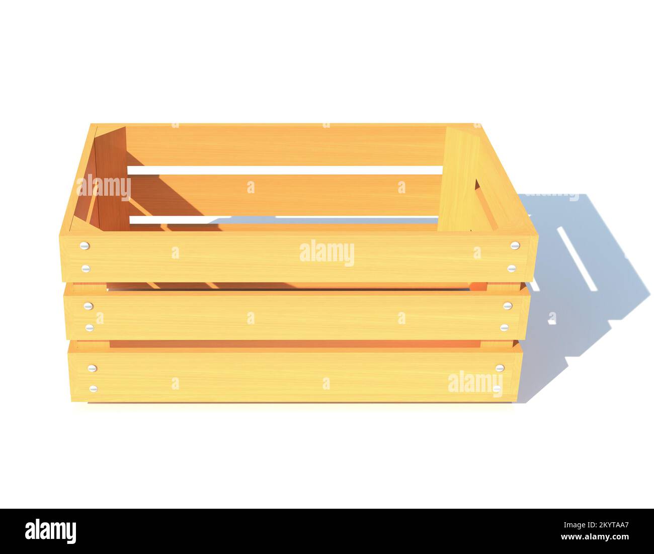 wooden box container 3d render illustration isolated on white ...