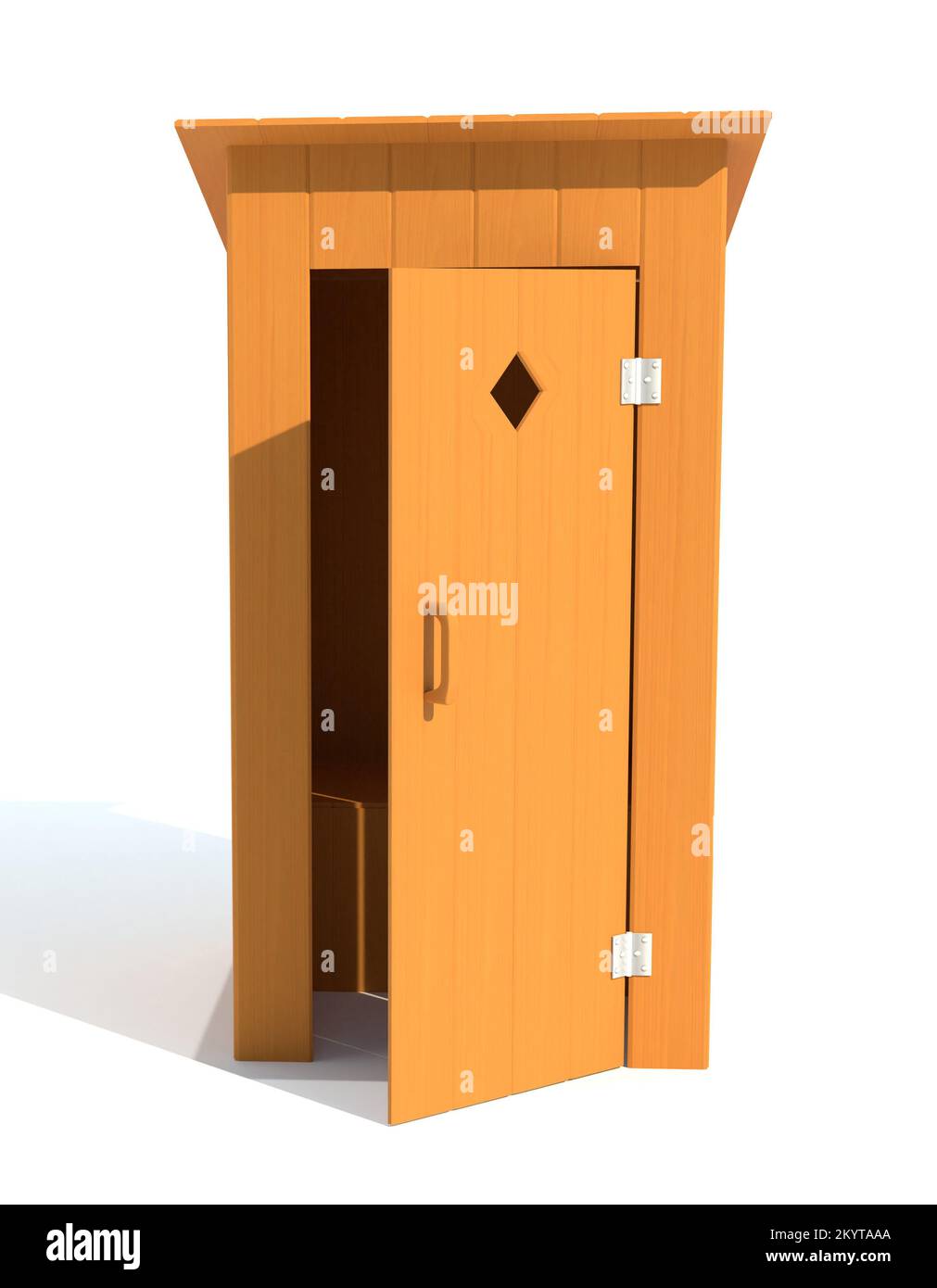 rural outdoor toilet made of wood 3d render illustration isolated on ...