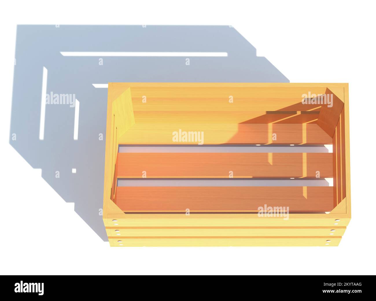 wooden box container 3d render illustration isolated on white ...