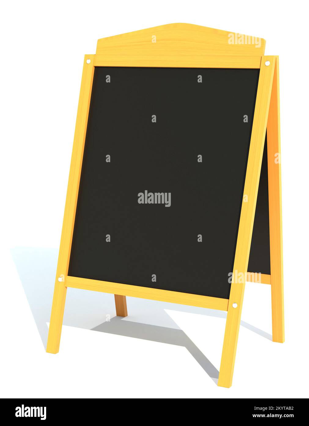 wooden black board menu 3d render illustration isolated on white ...