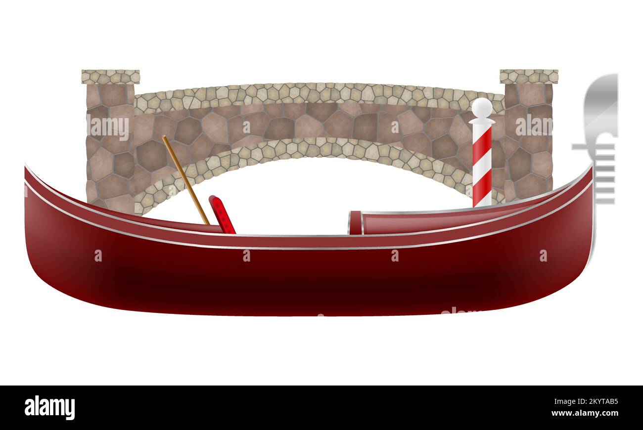 gondola traditional italian boat in venice vector illustration isolated ...