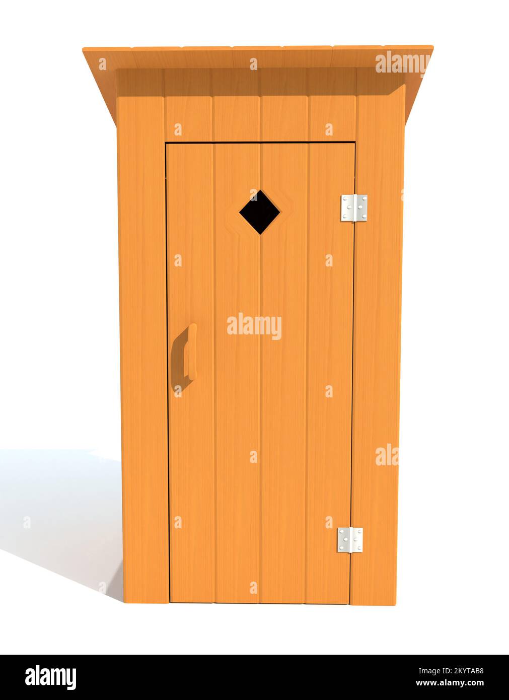 rural outdoor toilet made of wood 3d render illustration isolated on ...