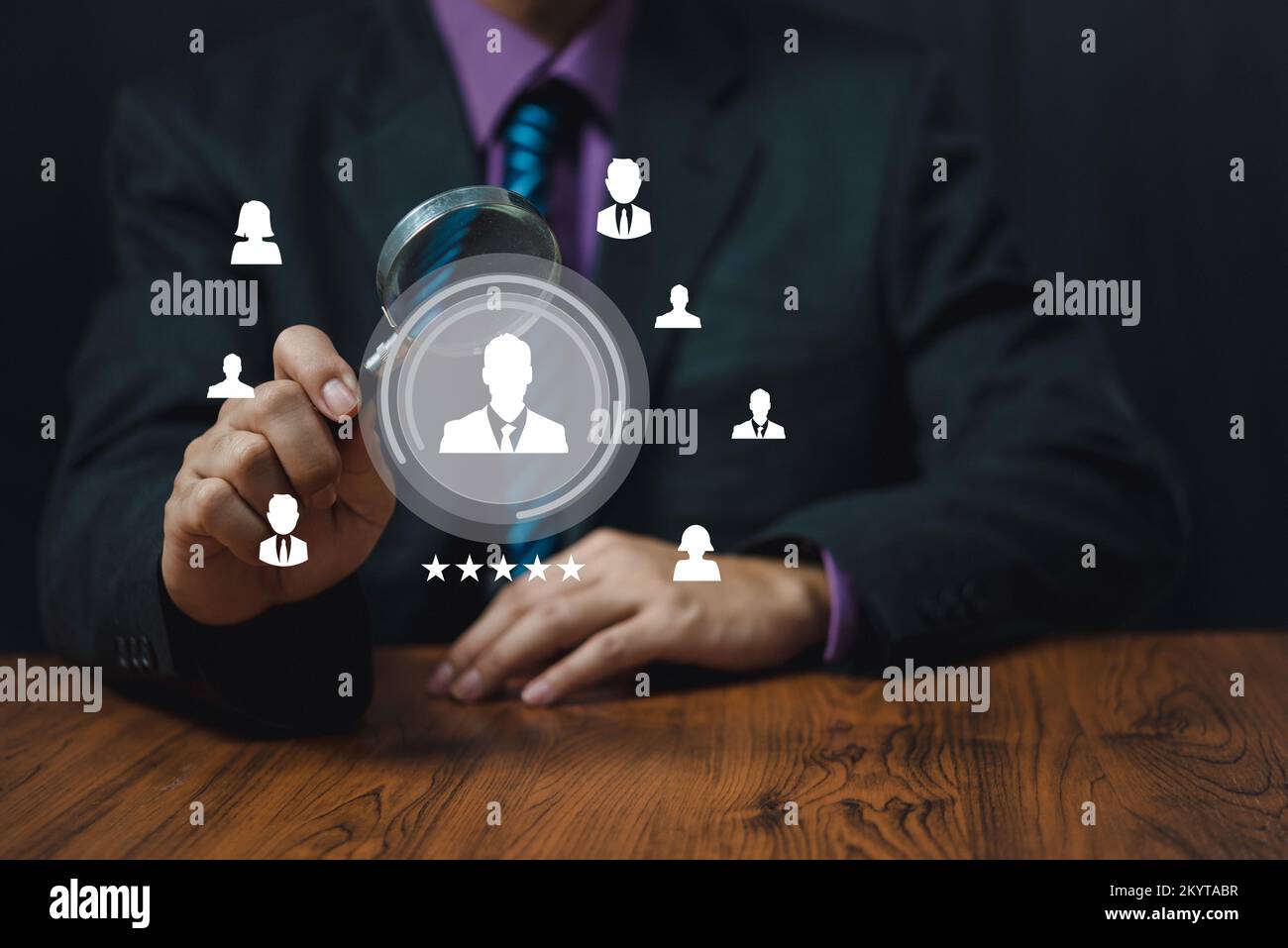 Human Resources Management Magnifier glass to search and select job ...