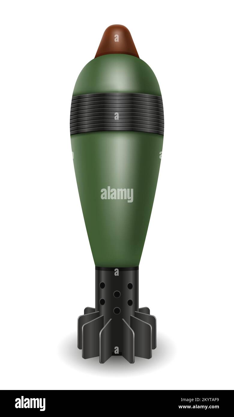 mortar military mine bomb vector illustration isolated on white ...