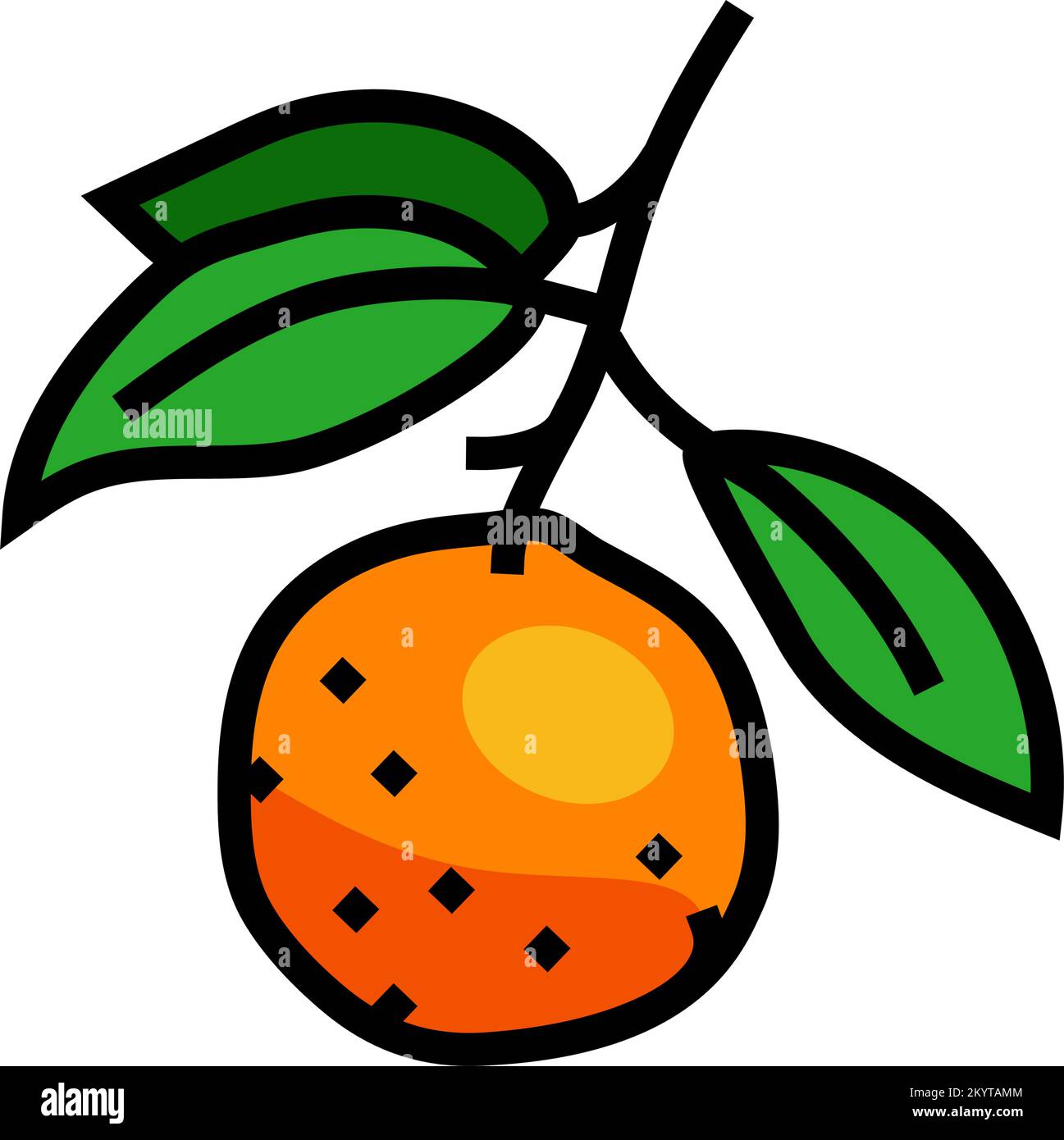 branch mandarin leaf color icon vector illustration Stock Vector Image ...