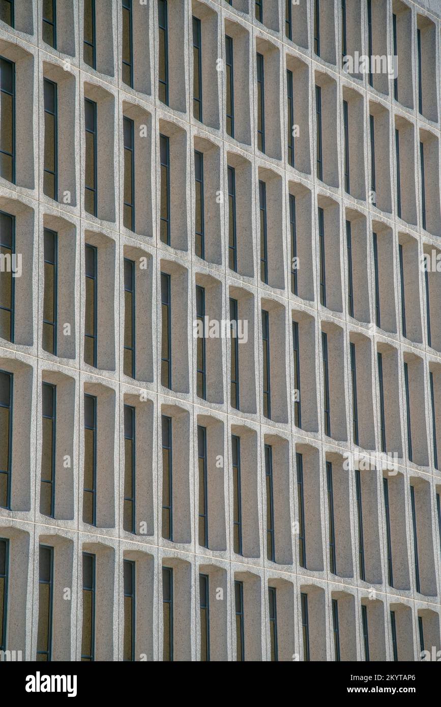 Rectangular windows on a modern building in San Antonio Texas. Exterior ...