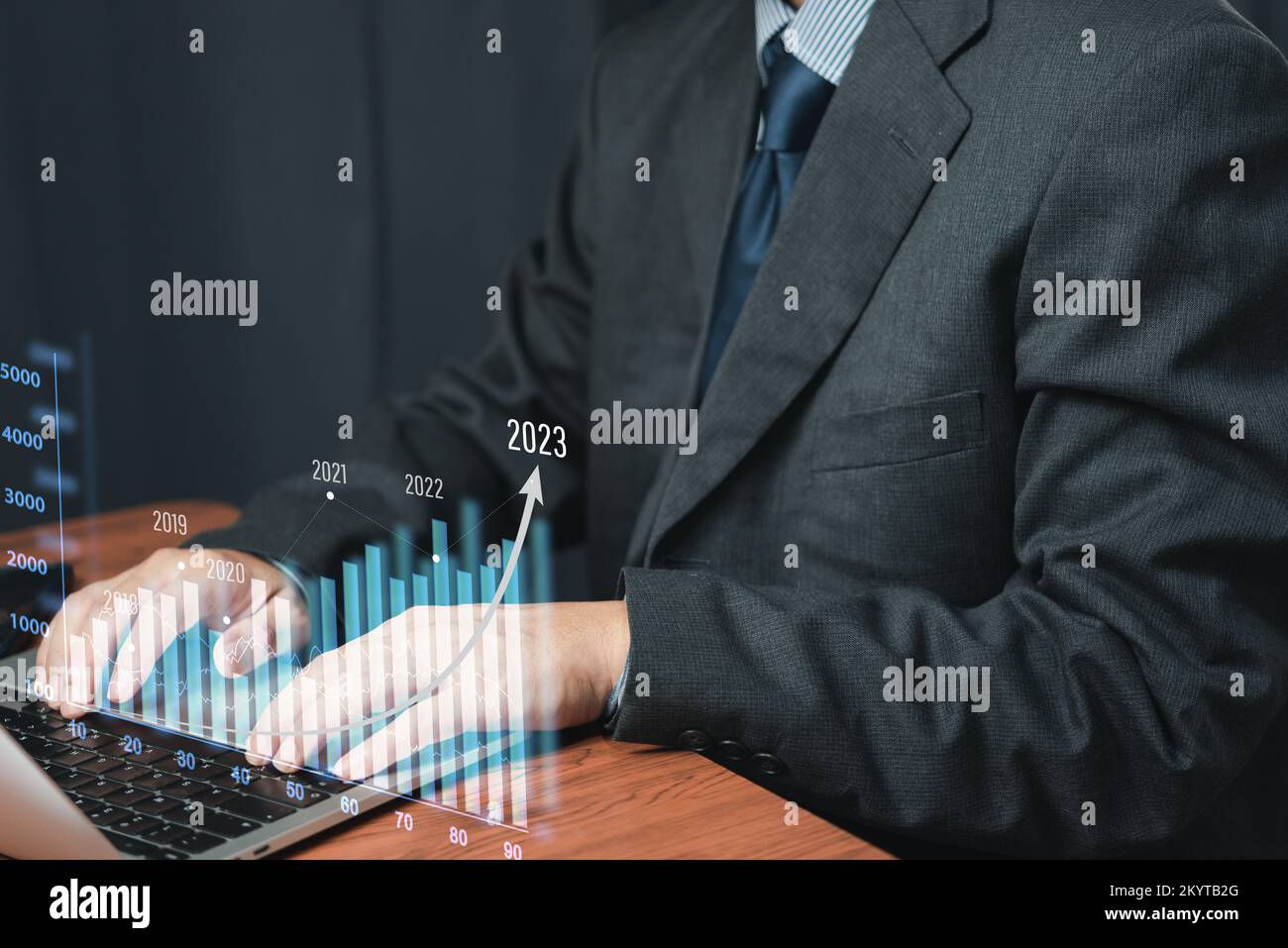 Businessman financial report investment analyzing company balance ...