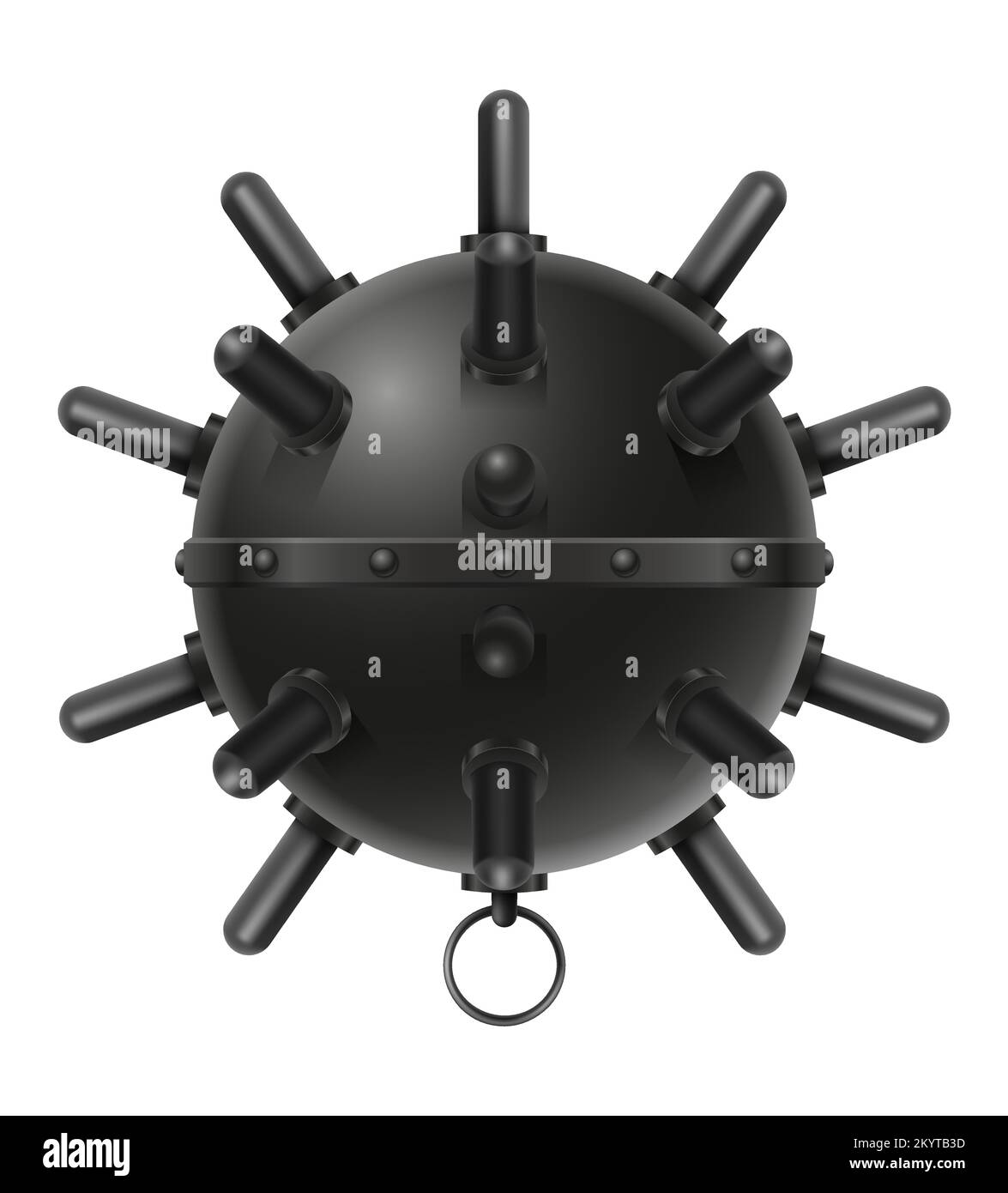 naval deep sea anti ship military mine vector illustration isolated on ...